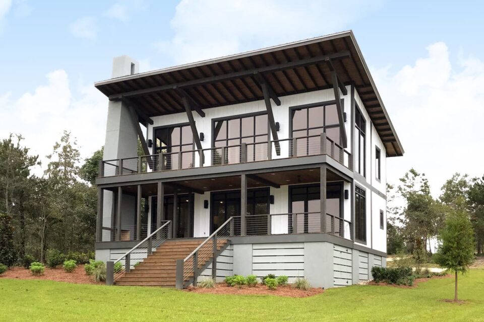 3-Story 4-Bedroom Modern A-frame House with Ladder-Accessible Loft ...