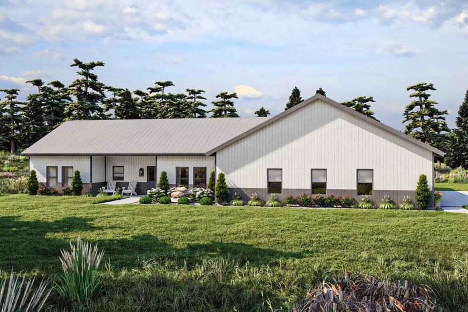 Single-Story 1-Bedroom 1754 Sq Ft Barndominium-style House with ...